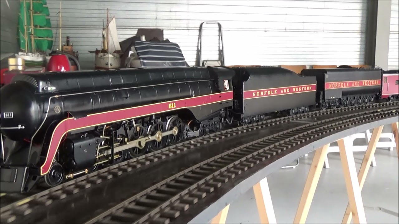 Norfolk and western J class 611 united with its new water tender - YouTube