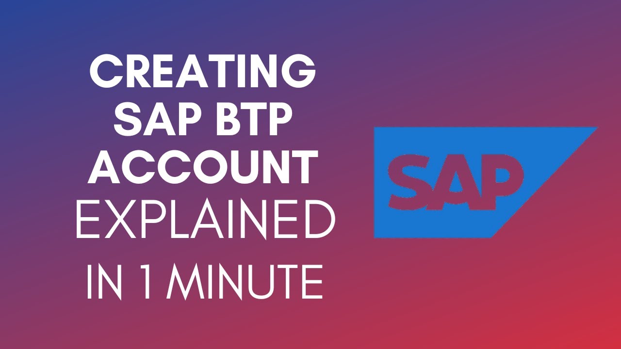 How To Create SAP BTP Account (2025) - YouTube