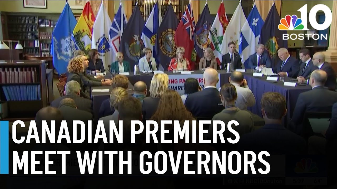 Canadian premiers meet with Northeastern governors in Boston - YouTube