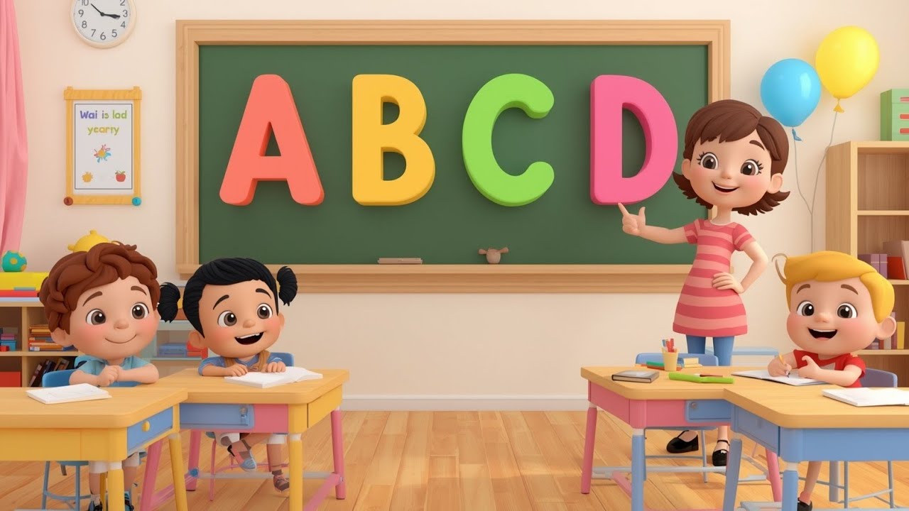 A B C D Nursery Rhyme Song | Kids Learning ABC Alphabet Song | ABCD ...