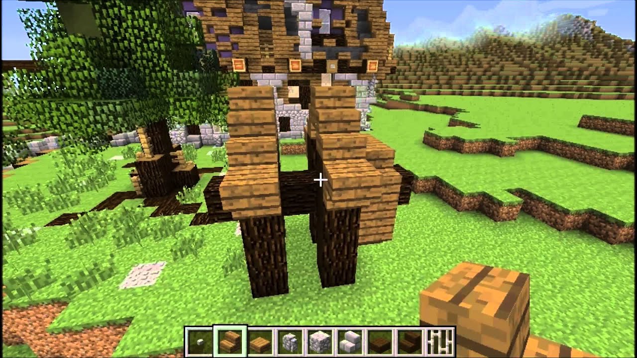 Minecraft: Tutorial - Small Medieval Crane - YouTube
