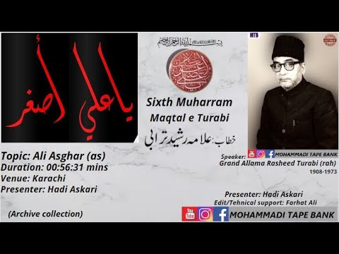 Speaker: Grand Allama Rasheed Turabi (rah) - Sixt Muharram -Topic: Maqtal e Turabi - عنوان: عل اصضر