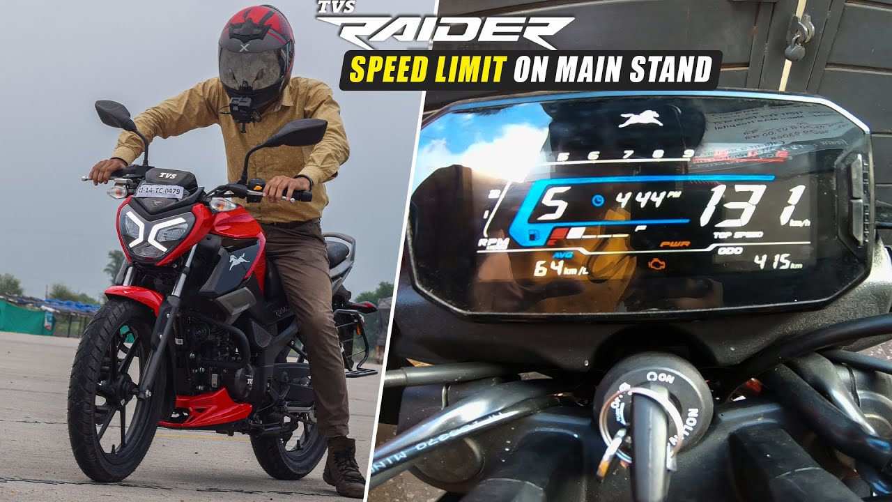 TVS Raider 125 : Top Speed Limit Test on Main Stand || important ...