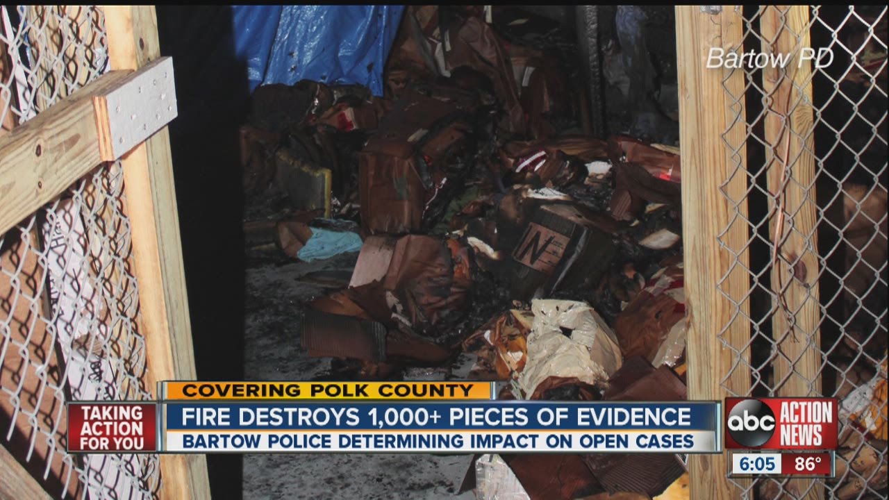 More than 1,000 pieces of evidence destroyed in fire at Bartow PD ...