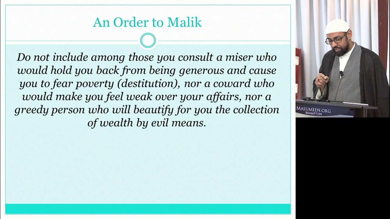 An Order to Malik al-Ashtar [part 13] - Sheikh Jaffer H. Jaffer - 25th ...