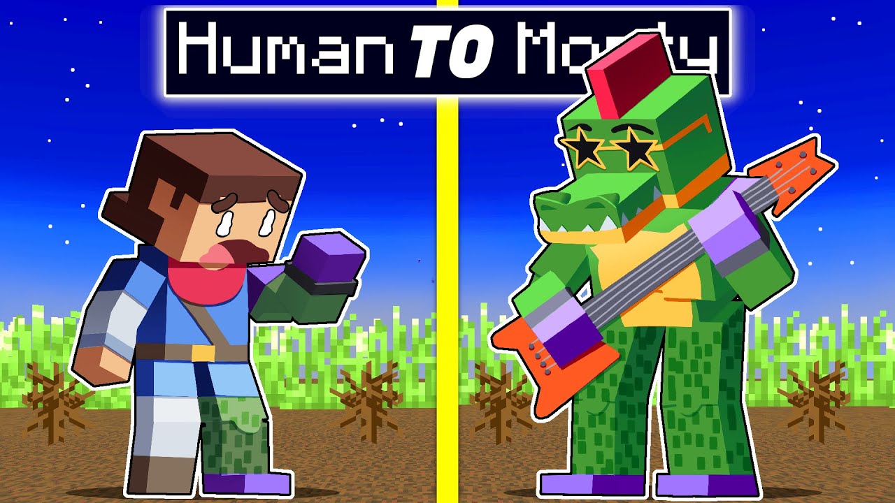 From HUMAN To GLAMROCK MONTY In Minecraft! - YouTube