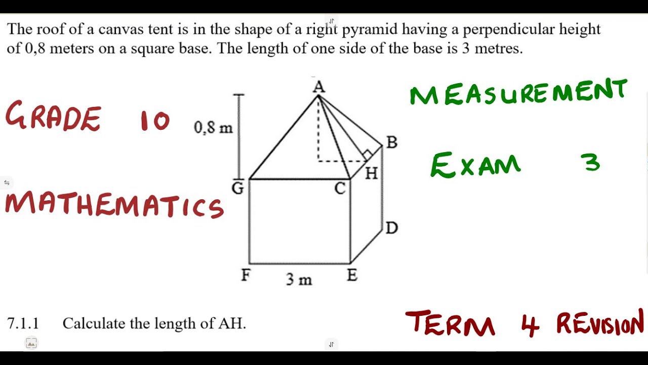 Mathematics Grade 10 Measurement Exam 3 Term 4@mathszoneafricanmotives ...
