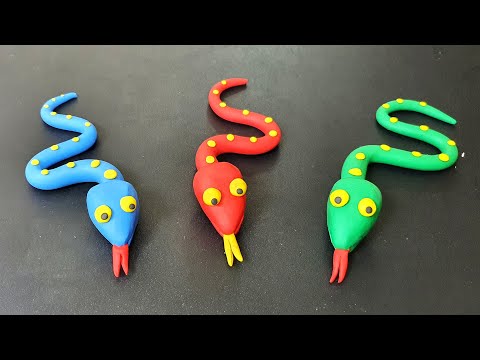 Snake clay modelling for kids Clay Snake fish making  How to make Snake clay