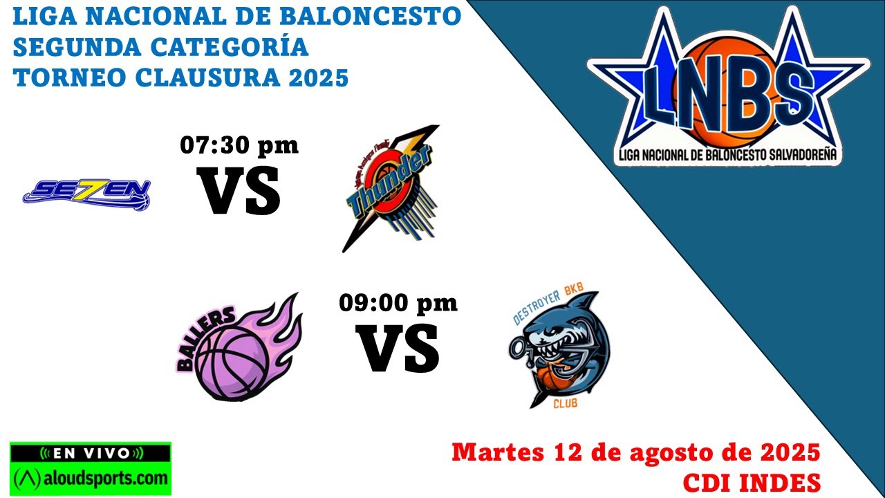 12 AGO | LNBS | SEGUNDA | SEVEN v. THUNDER | BALLERS v. DESTROYER PLL ...