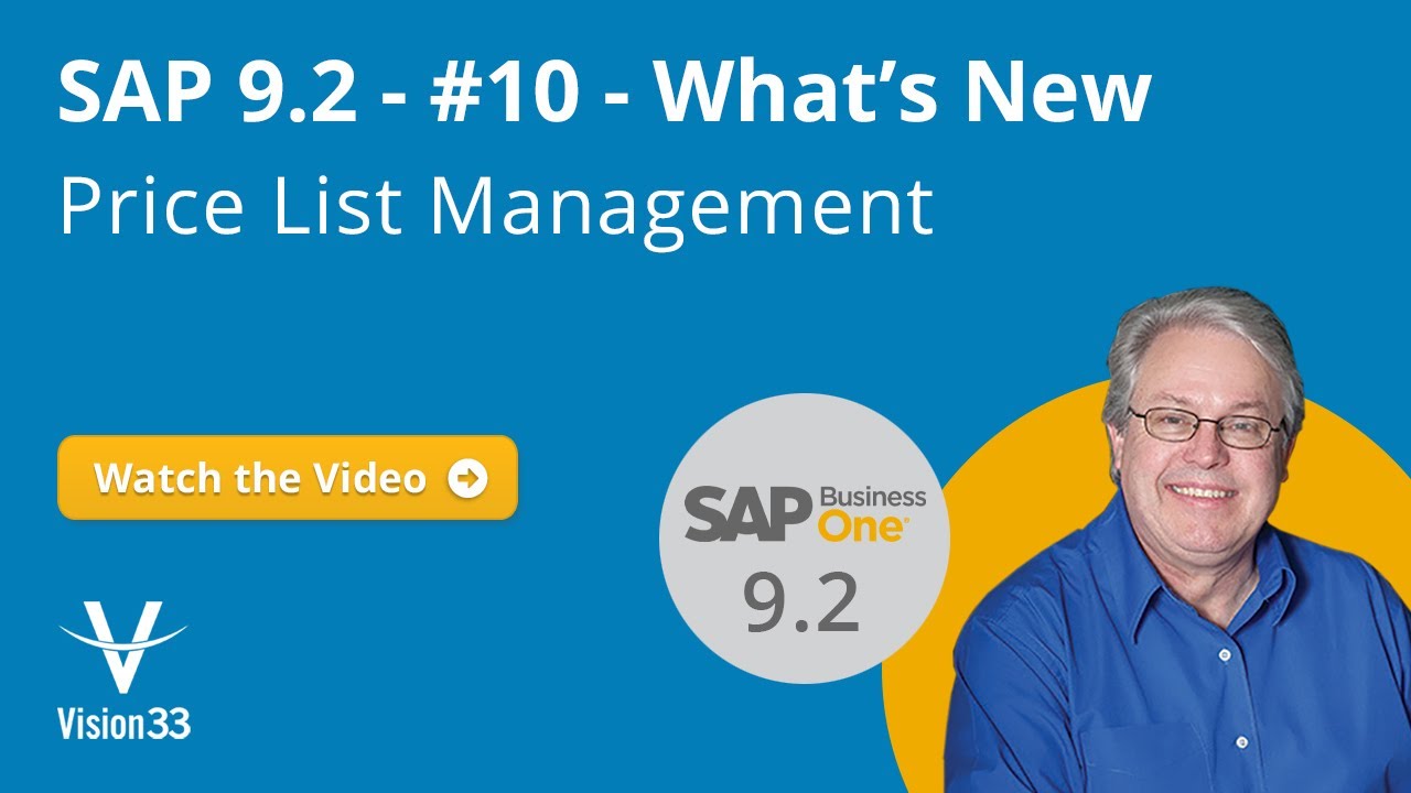What's New SAP 9.2 - #10 - Price List Management - YouTube