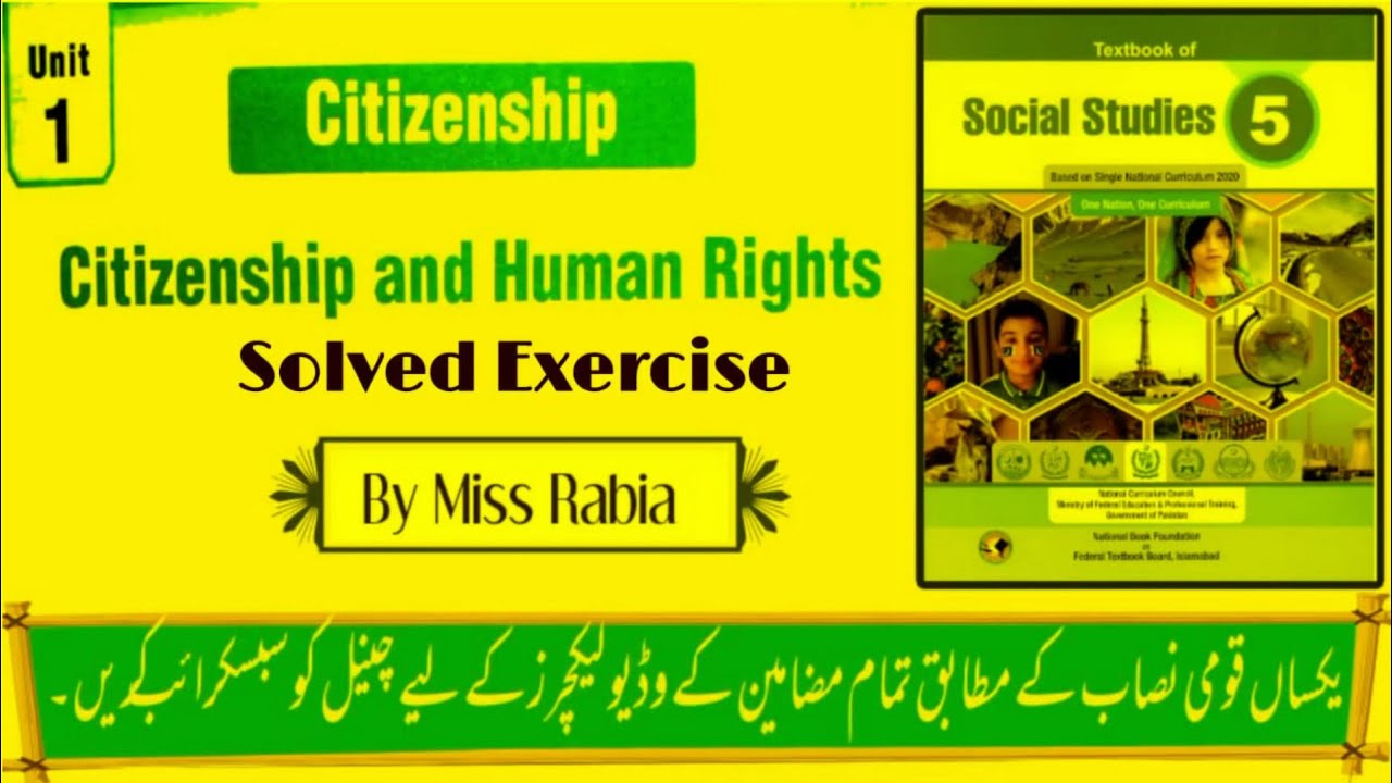 Unit 1 Citizenship and Human Rights || Social Studies Class 5 || Solved ...