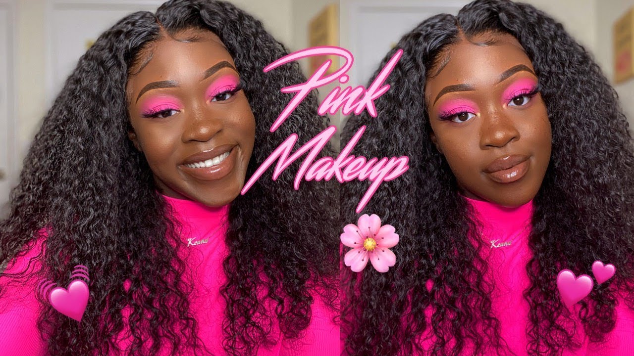 PINK EYESHADOW TUTORIAL FT. SO STUSH HAIR | QueenKee - YouTube