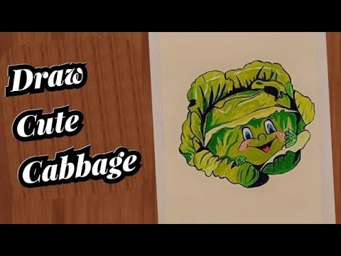 Draw Cute Cabbage painting | Acrylic painting - YouTube