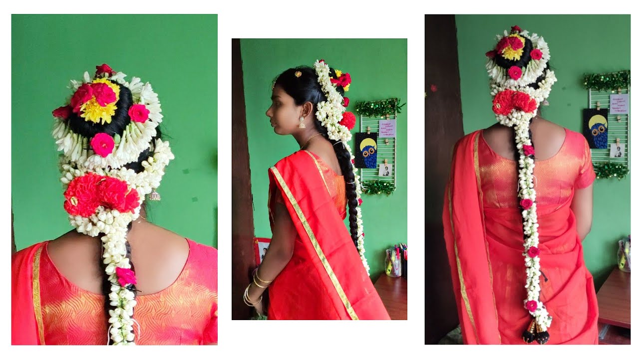 தலை அலங்காரம்🌷Traditional hairstyle of Tamilnadu - YouTube
