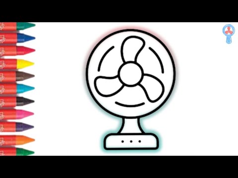 How to draw a Table Fan/Fan drawing and coloring for kids/Brighten with ...