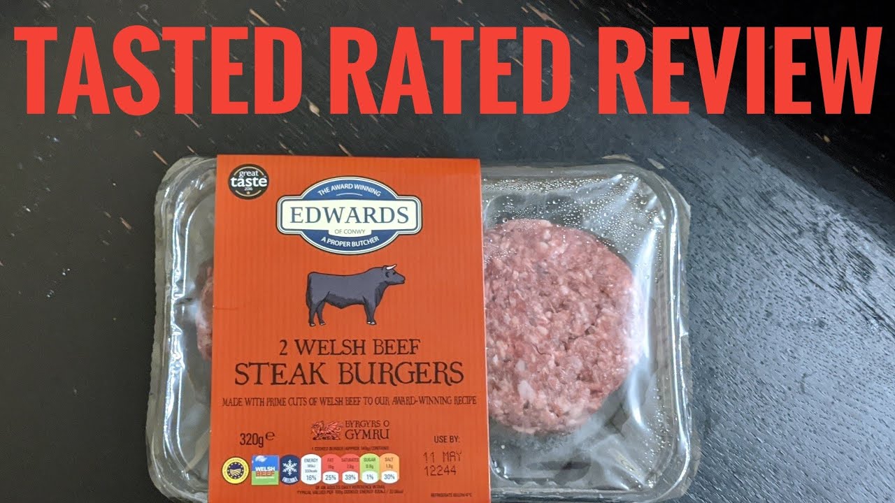 Edwards of Conwy Welsh Beef Burgers Tasted Rated and Review - YouTube