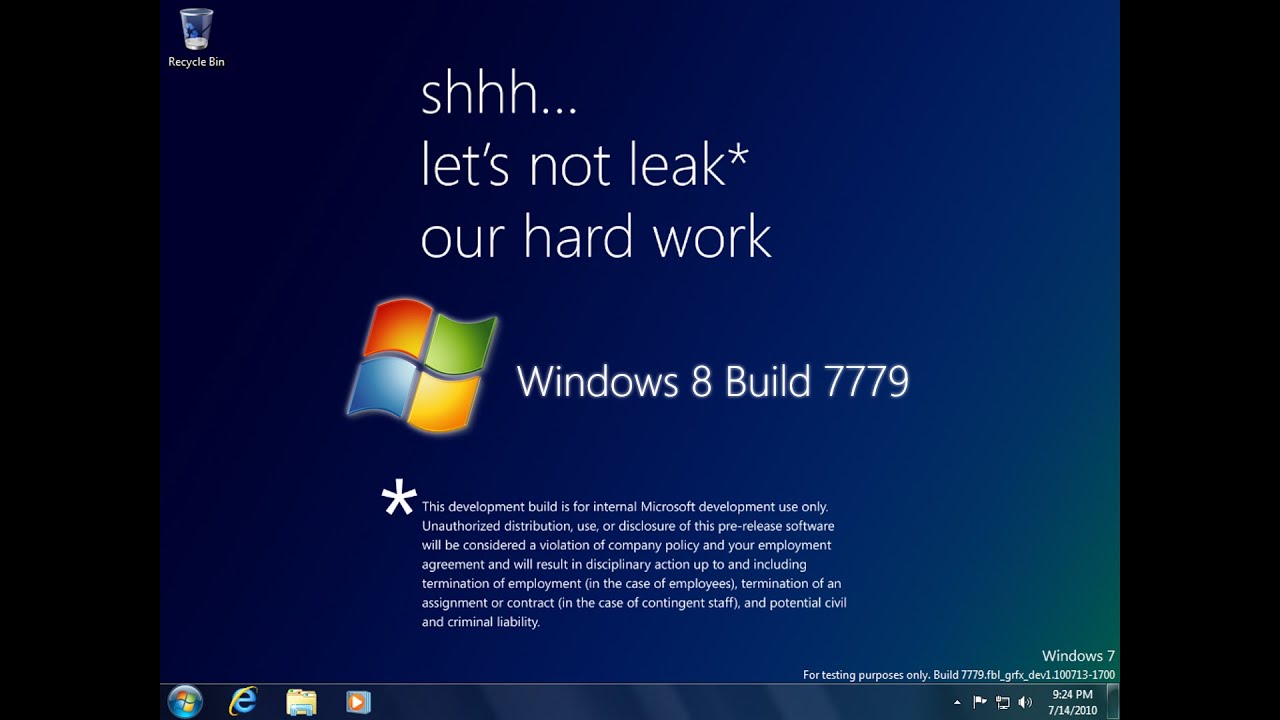 Taking a look at Windows 8 Build 7779 - YouTube