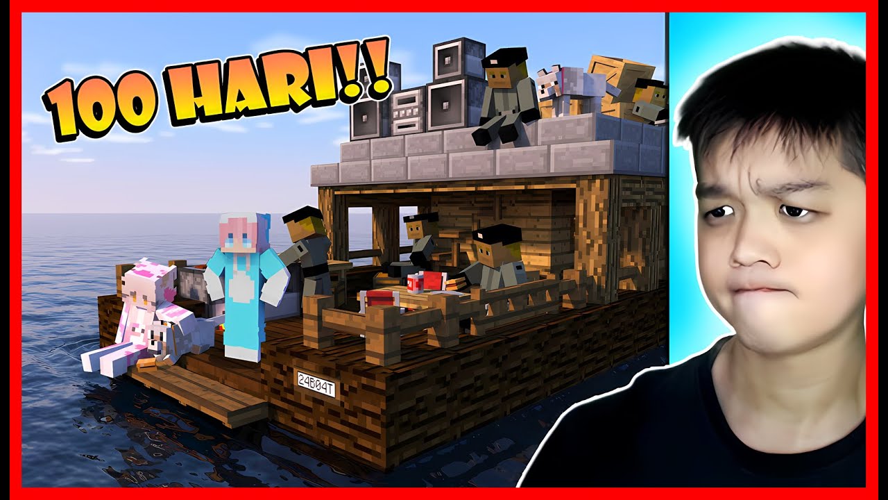 ATUN & MOMON BERTAHAN 100 HARI DI RAFT MINECRAFT !! Feat @sapipurba ...