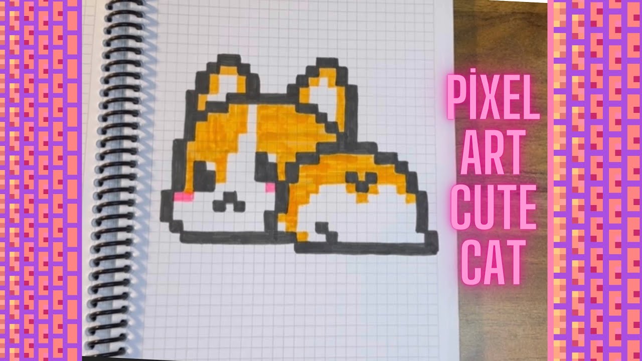 Pixel art idea ️ How to draw pixel art / How to draw pixel cute cat🐈 ...