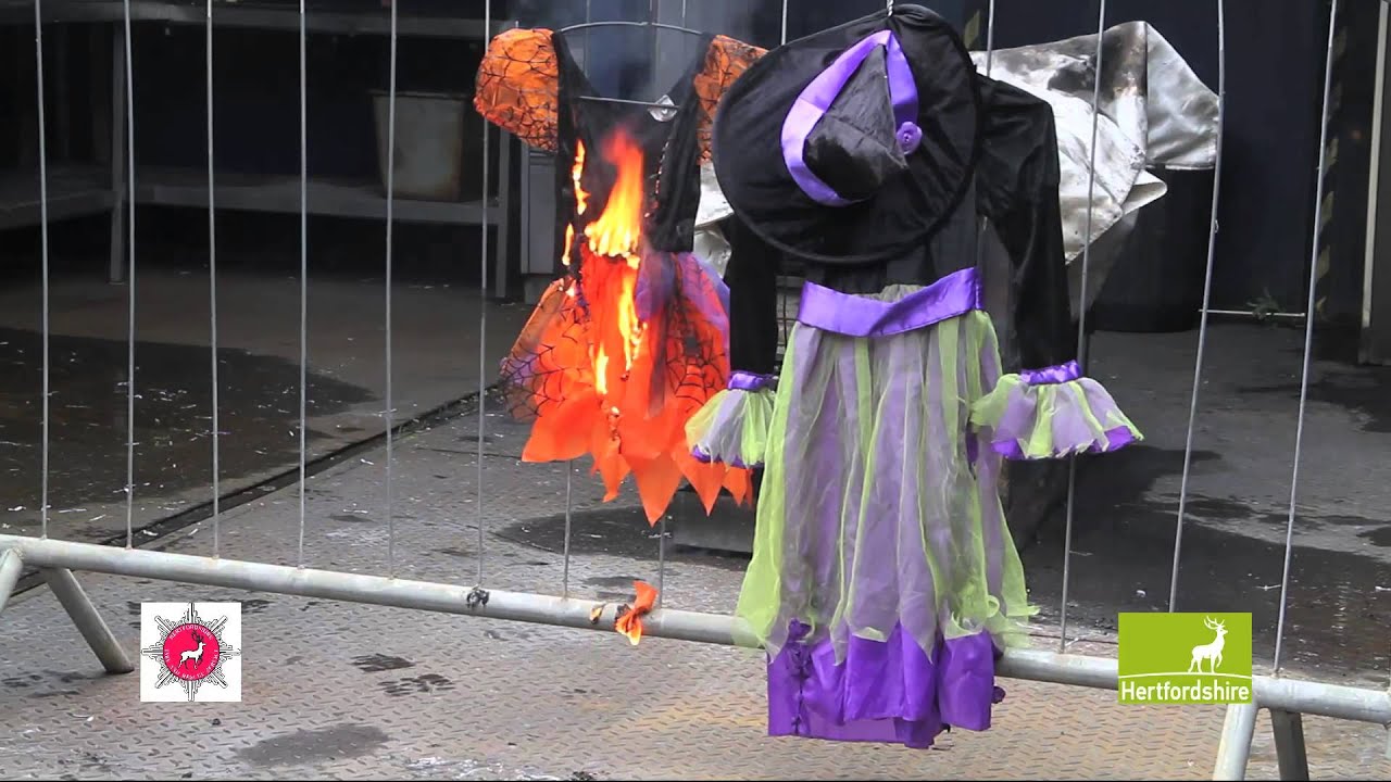 Child's Halloween costume tested for fire safety - YouTube