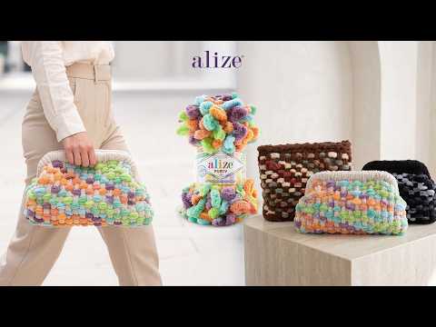 Alize Puffy ile Dokuma El Çantası - Şiş ve tığ yok!