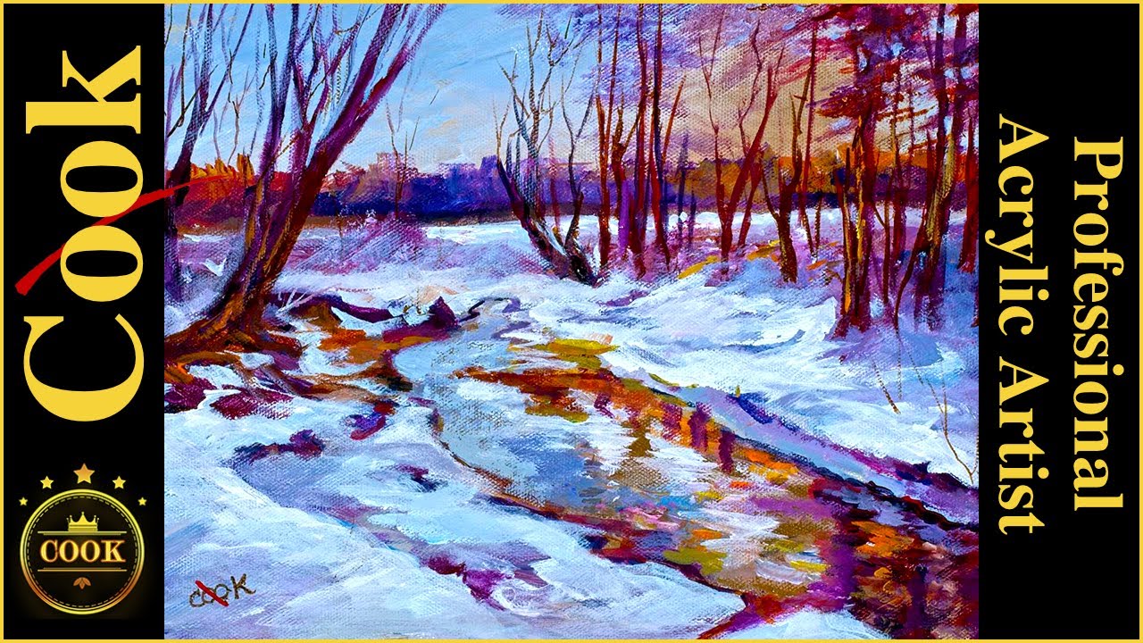 The Best of Winter an Acrylic Painting Tutorial for Beginner and ...