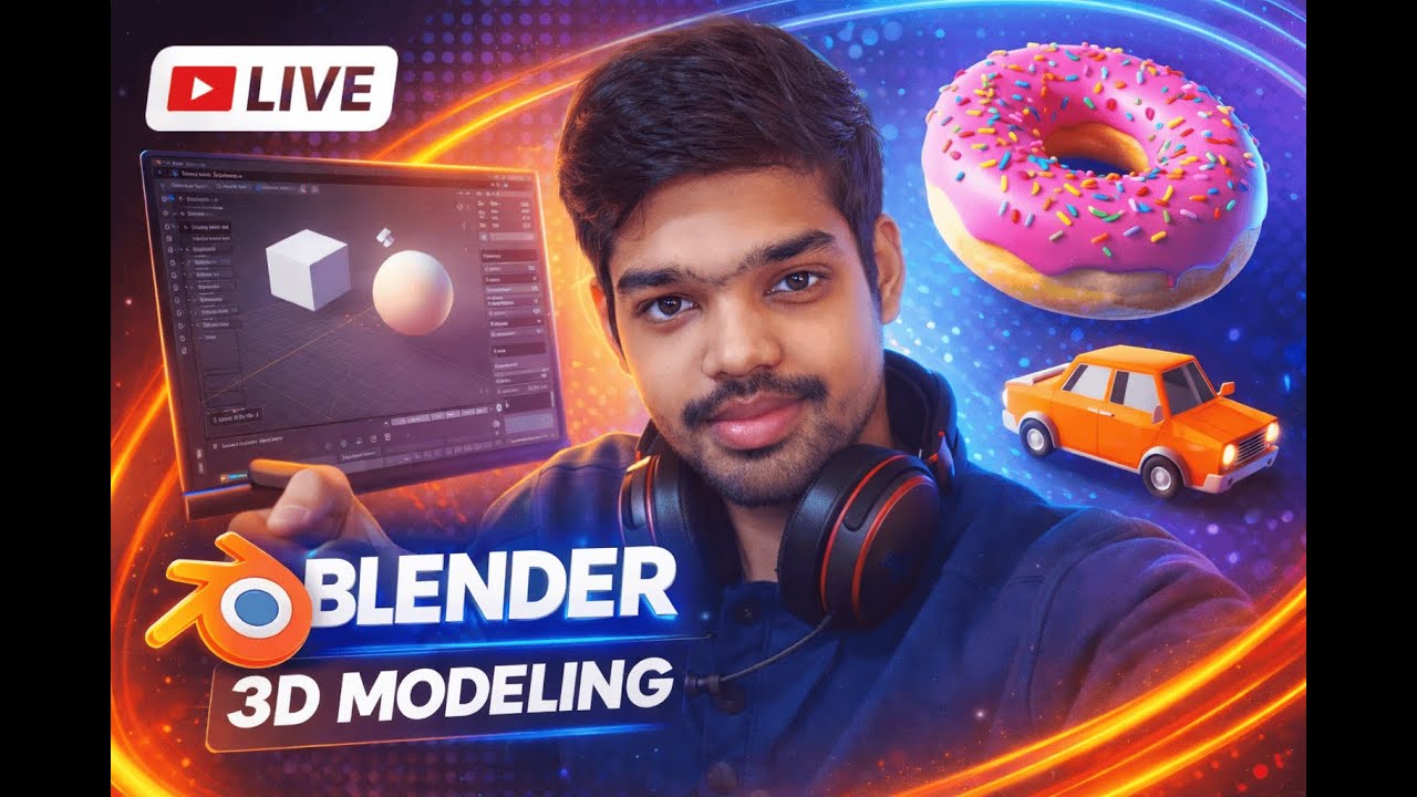LIVE: Learning Blender from Scratch 🚀 Real-Time 3D Modeling Practice ...