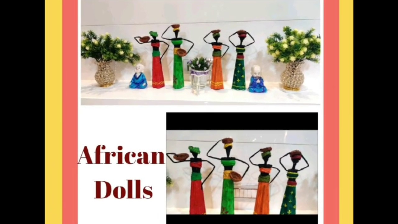 how to make african dolls with newspaper. - YouTube