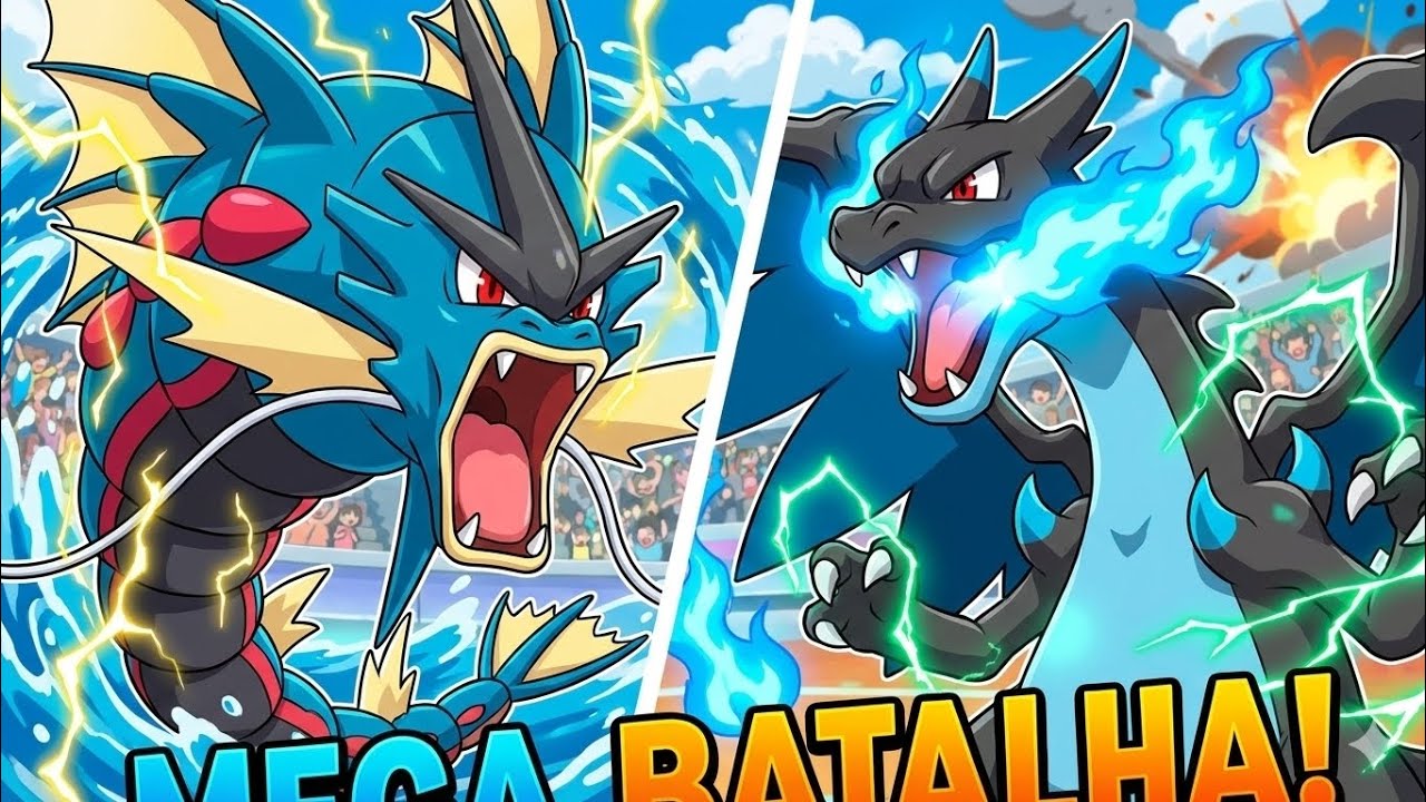 Um Encontro de Megas! O Show da Dupla Mega Charizard X e Mega Gyarados ...