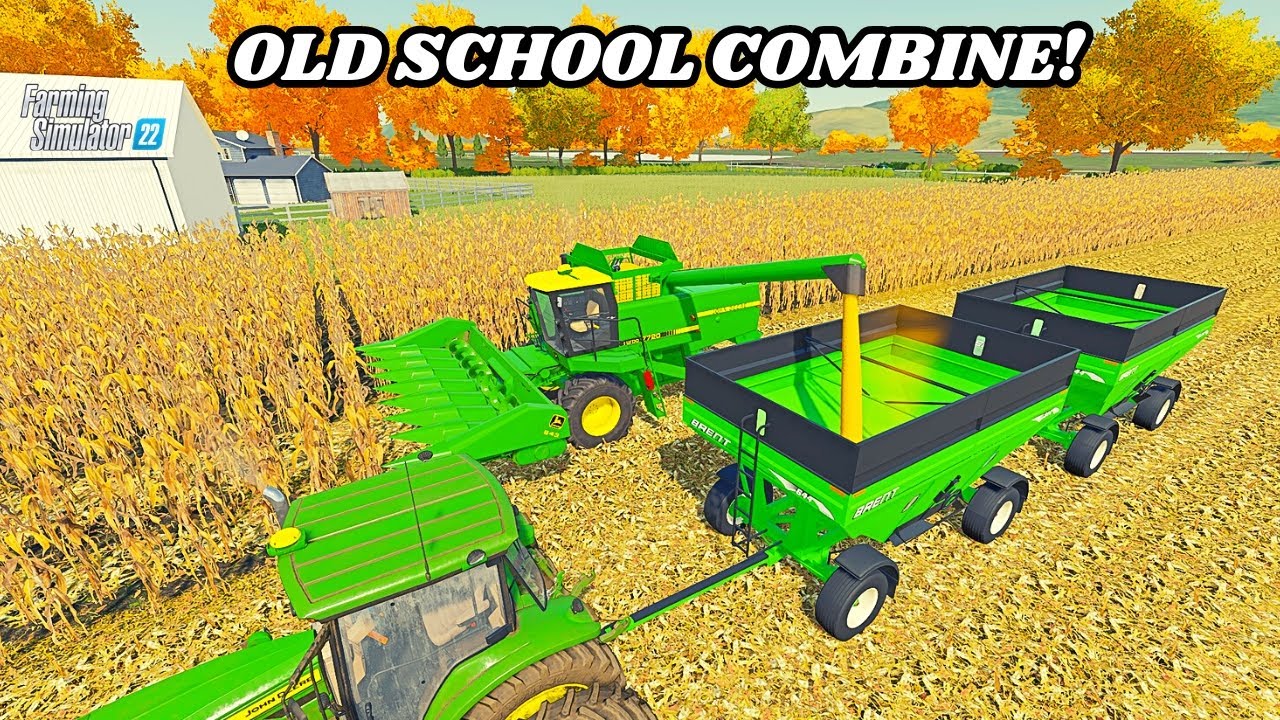 CORN HARVEST WITH A JOHN DEERE CLASSIC (7720) - FS22 - YouTube