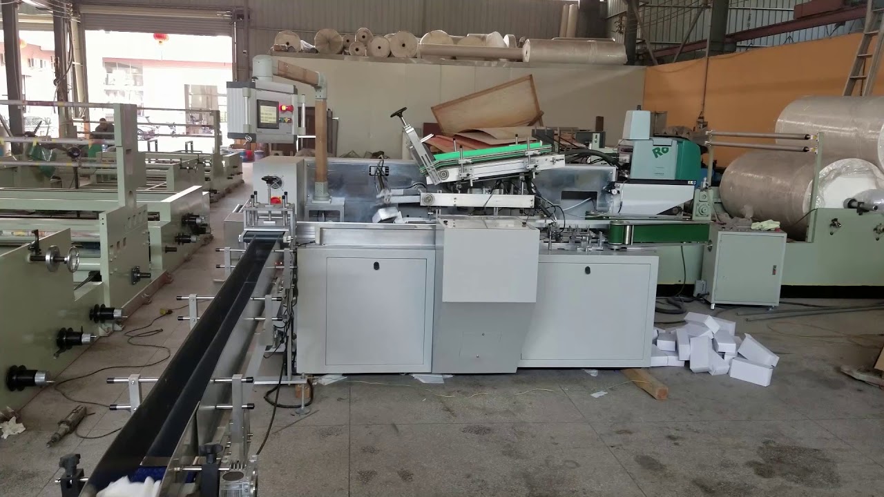 6 lines facial tissue production line with two packaging line - YouTube