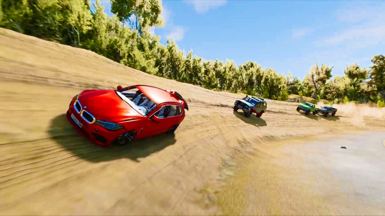 Mud Road Car Racing Crashes in BeamNG Drive - YouTube