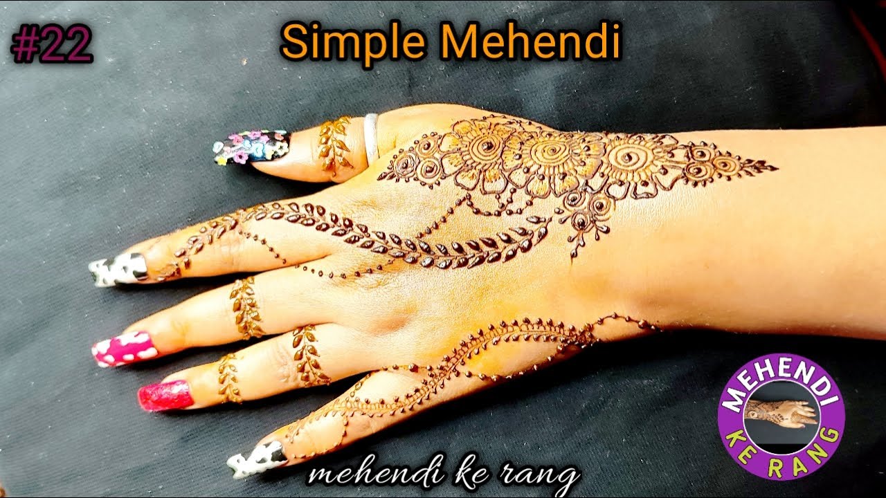 Simple Mehendi | Mehendi Ke Rang |#22 - YouTube