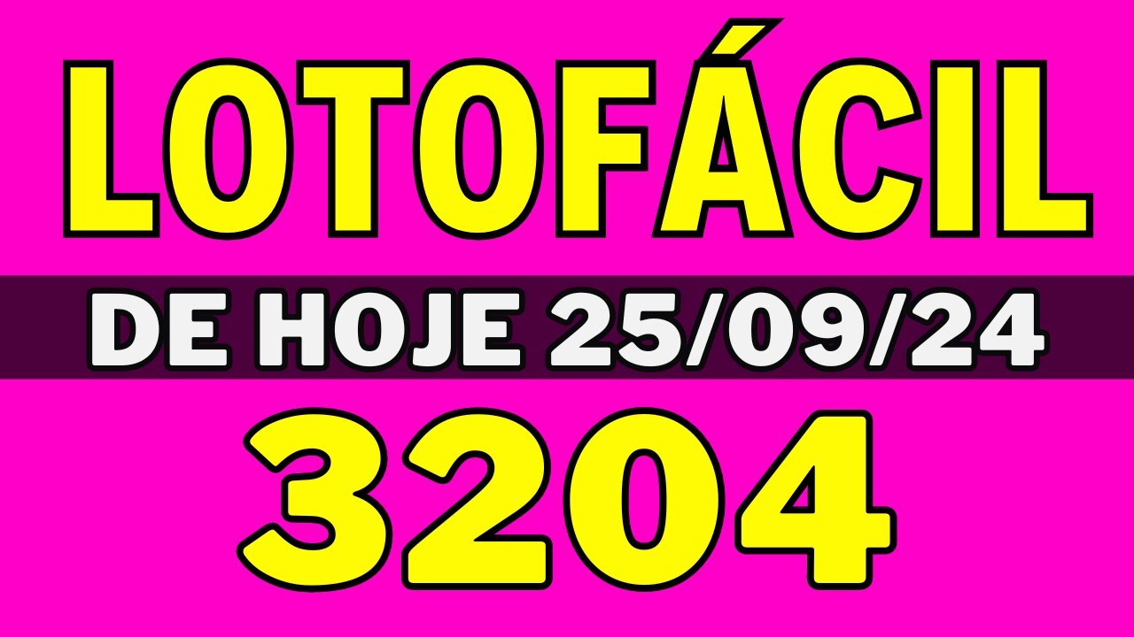 🍀Lotofácil 3204 - Resultado da lotofácil de hoje 3204 (25-09-24) - YouTube
