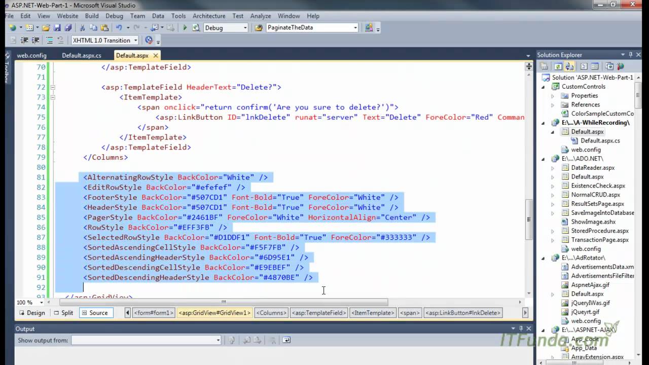How To Perform Edit Update And Delete Operation In Gridview Youtube