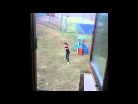 Football through a window - YouTube