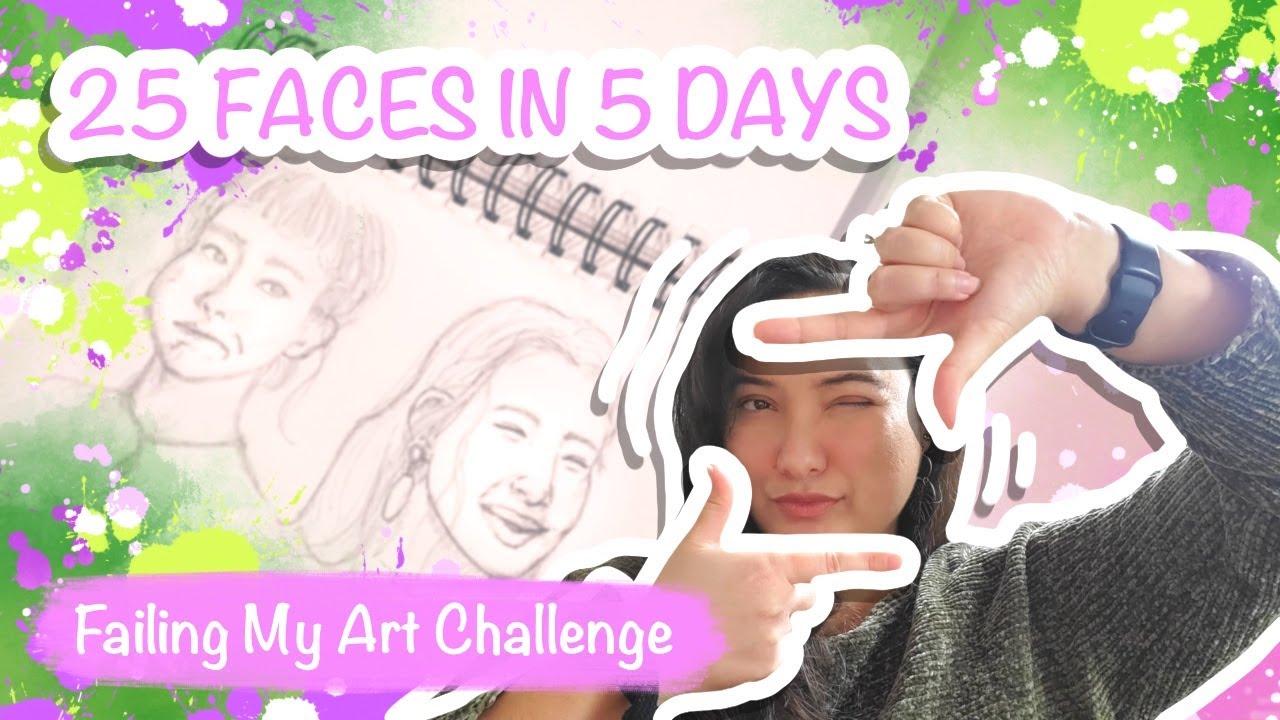 DRAWING 25 FACES IN 5 DAYS | Art Challenge - YouTube