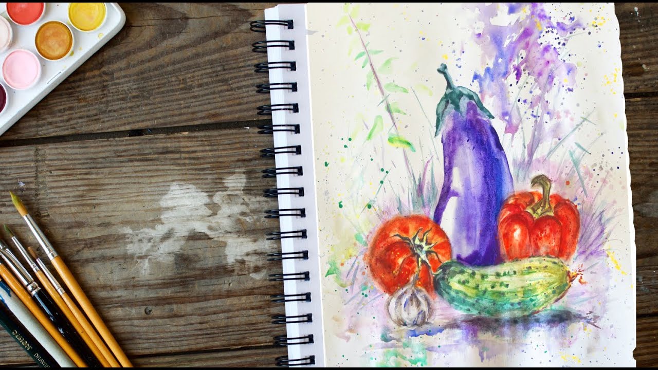 vegetables watercolor painting | vegetables watercolor # ...