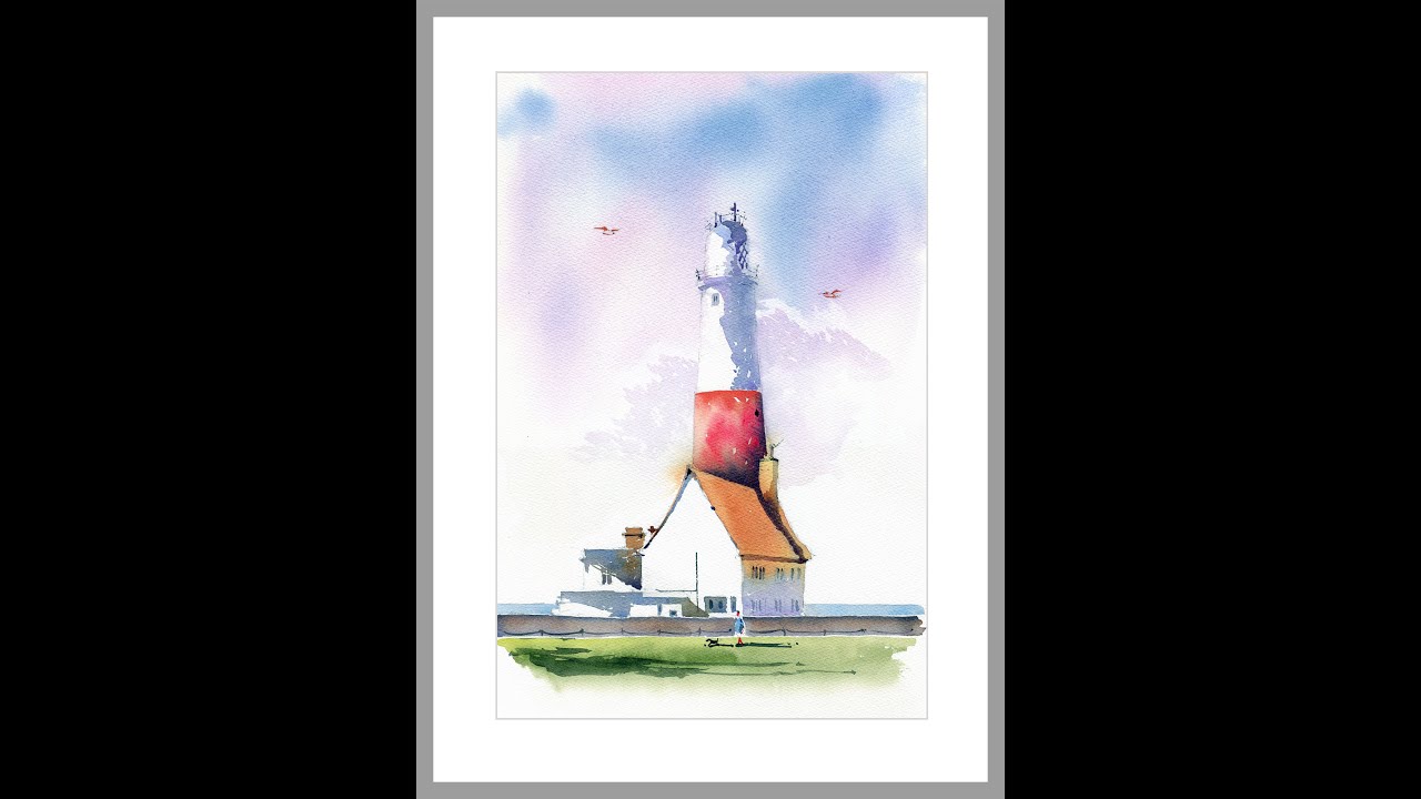 Watercolour tutorial of Portland Bill painting. - YouTube