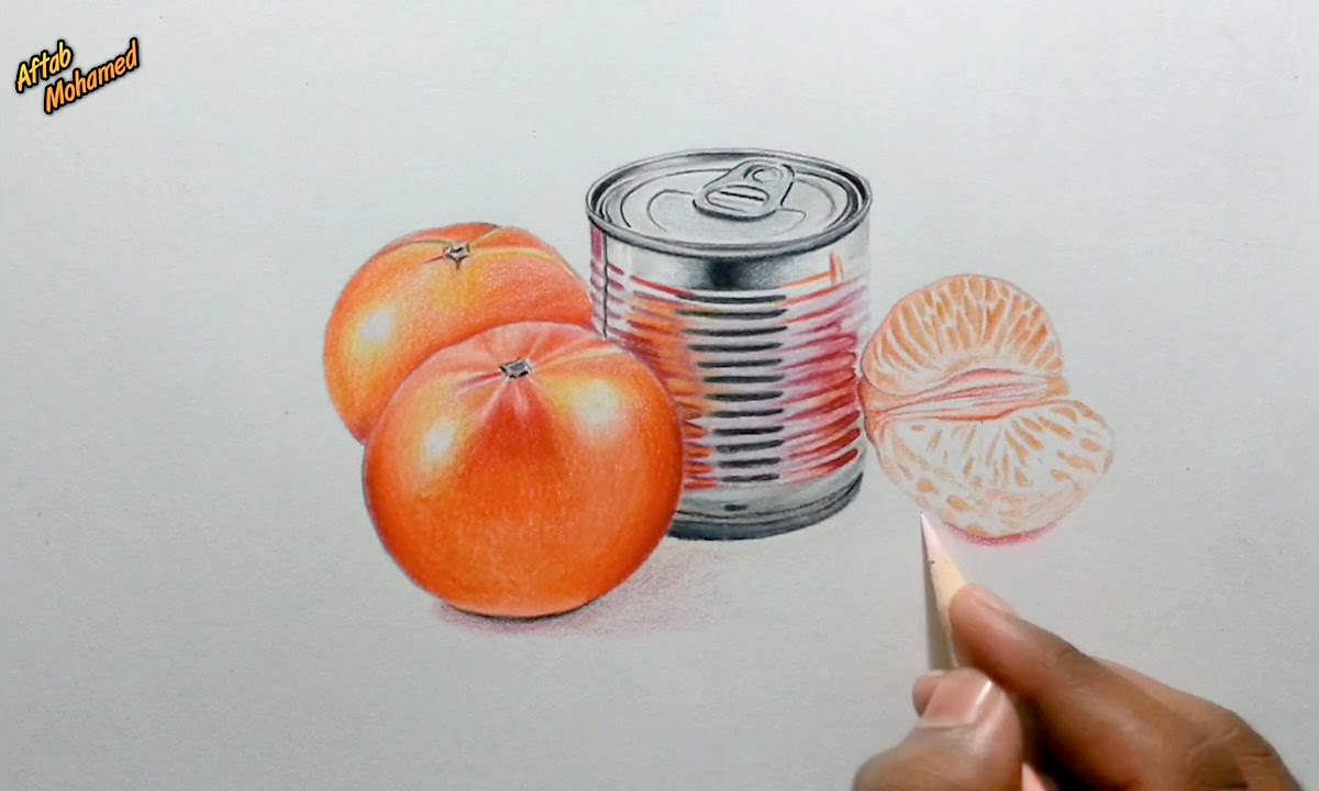 Realism Challenge - Oranges and Can! - Prismacolor colored pencils ...