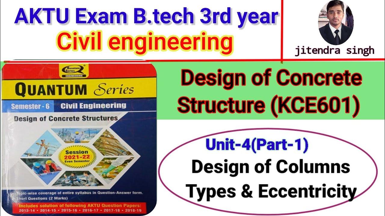 Unit-4(part-1) Introduction of columns,type of column, Design of Rcc||Design of concrete ...