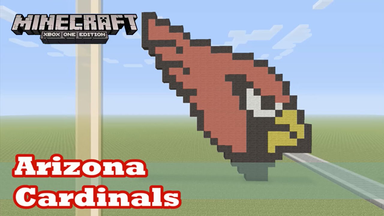 Minecraft: Pixel Art Tutorial and Showcase: Arizona Cardinals Logo (NFL ...