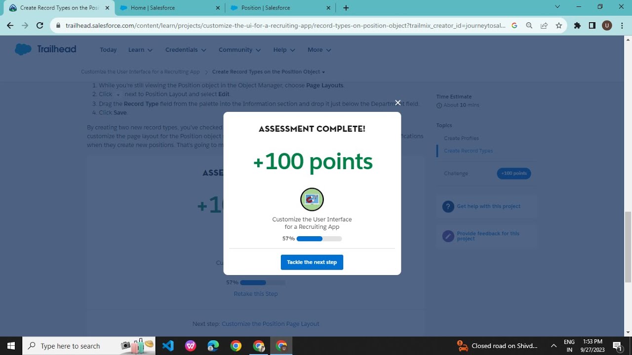 Create Record Types On The Position Object Trailhead Salesforce Youtube