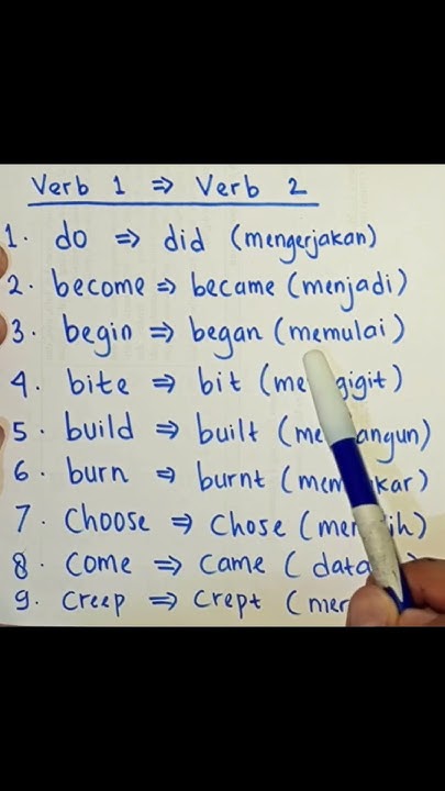 Kosakata Kata Kerja Bahasa Inggris Verb 1 dan Verb 2 #1 #english #bahasainggris #vocabulary ...