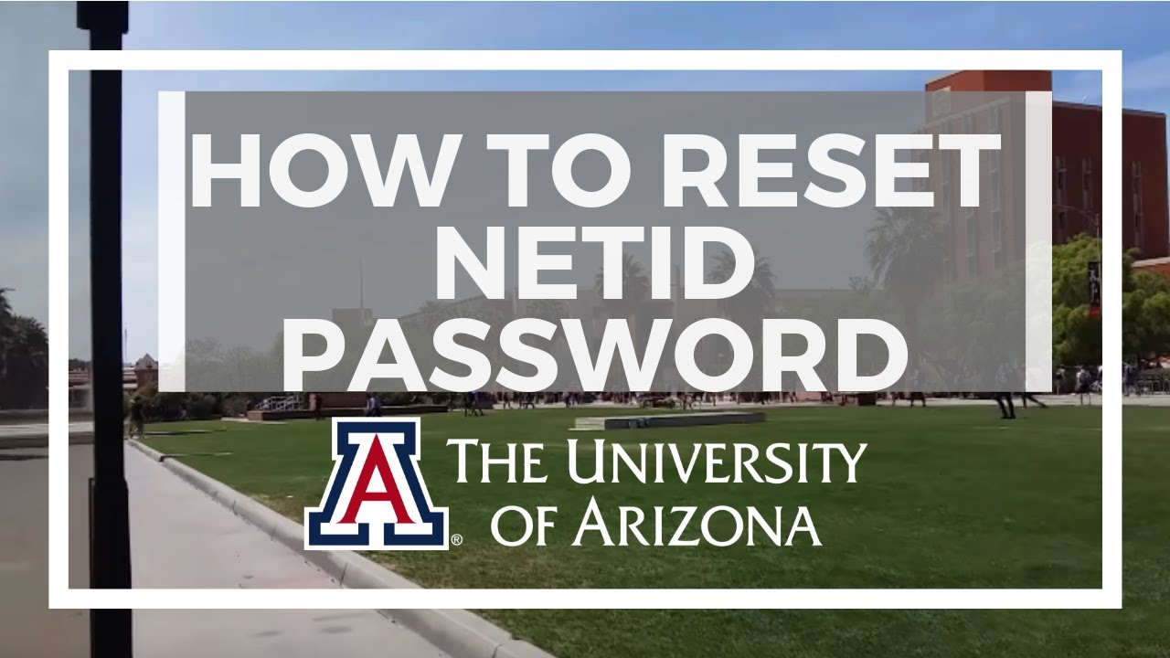 How to reset the UA Netid password - YouTube