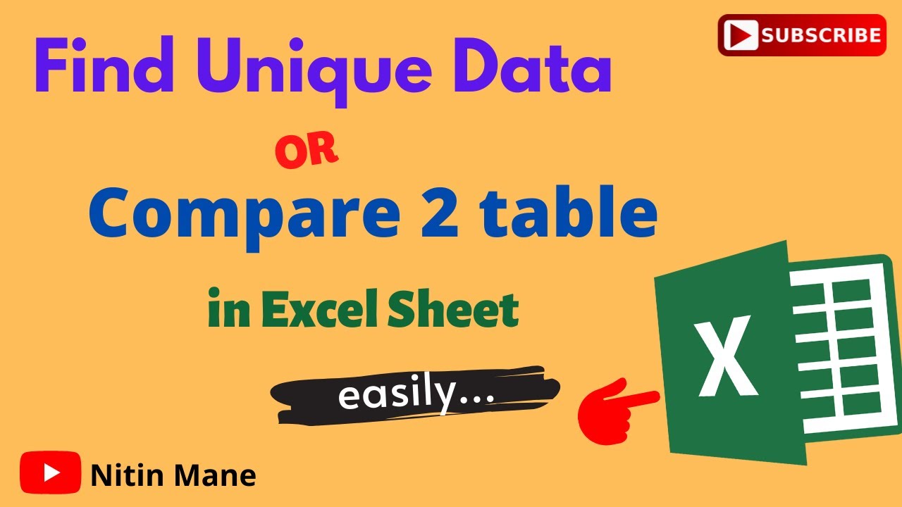 How Find Unique Data in Excel Sheet || Excel me Unique or Difference ...