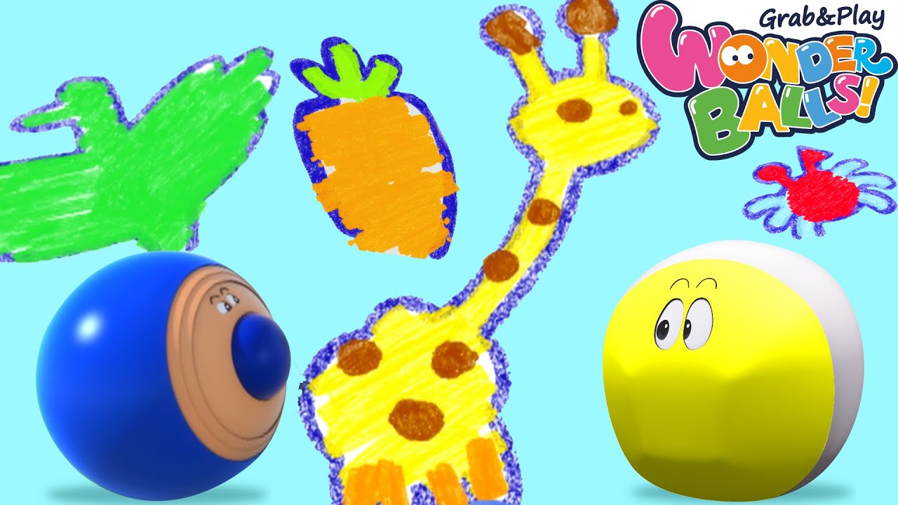 Wonderballs: Running Crayons Colors and Paint | Squishy Balls | Funny ...