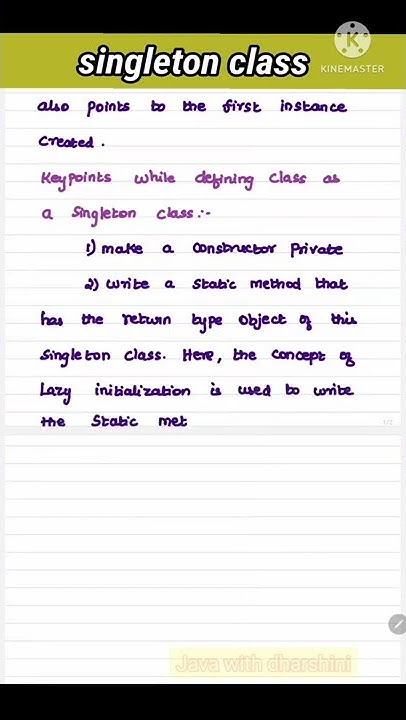 SINGLETON CLASS - YouTube