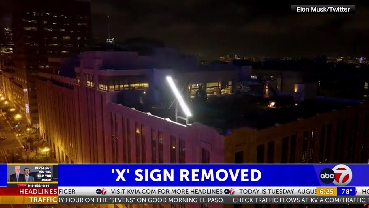 Brightly flashing ‘X’ sign removed from the San Francisco building that ...