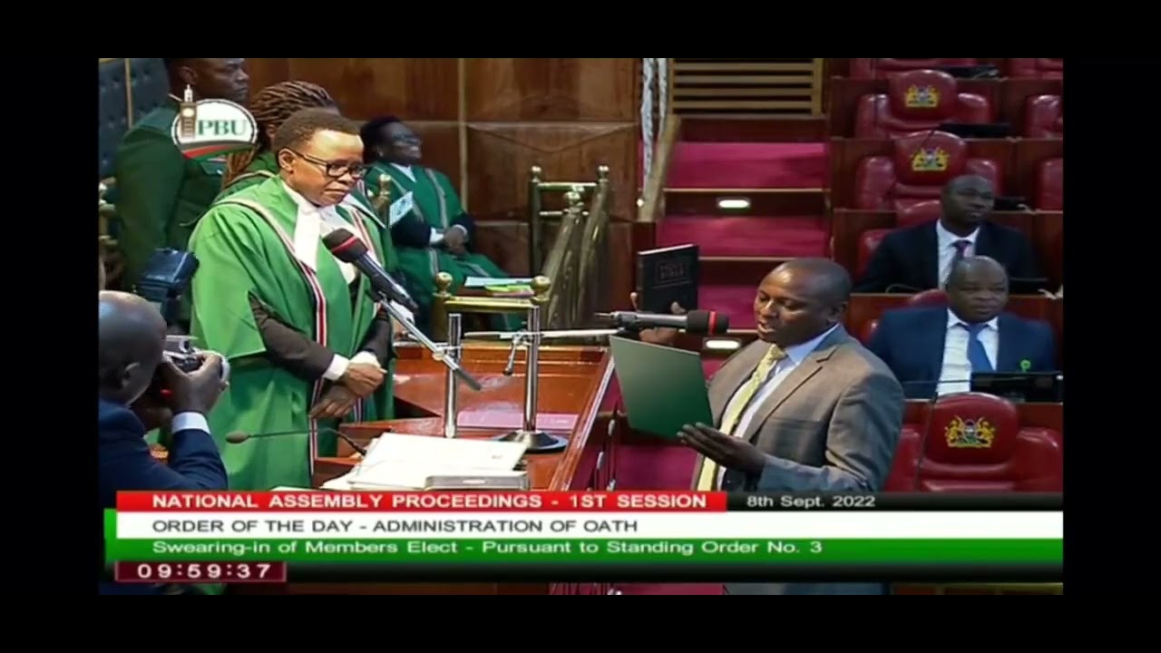 Kikuyu MP kimani ichungwa takes oath of office at the parliament. - YouTube
